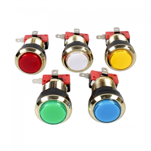 Gold Illuminated Button With Microswitch and Led